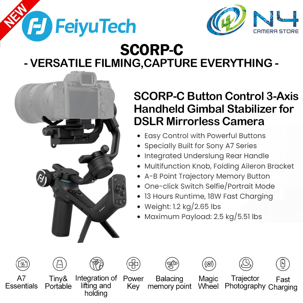 FeiyuTech SCORP-C / SCORP MINI 3-Axis Handheld Gimbal Stabilizer Handle Grip for DSLR Camera ...