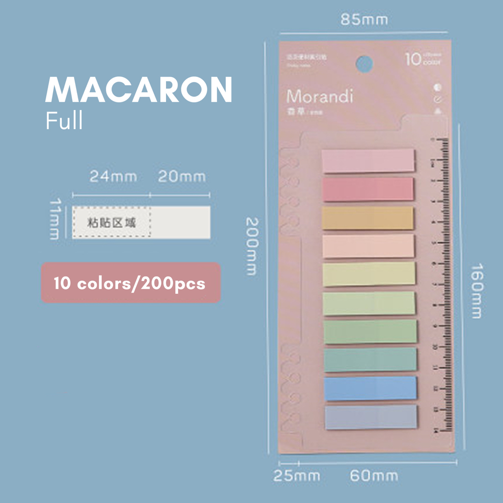 WHITESPACE 200pcs Retro Morandi Sticky Notes Book Tabs Stickers ...