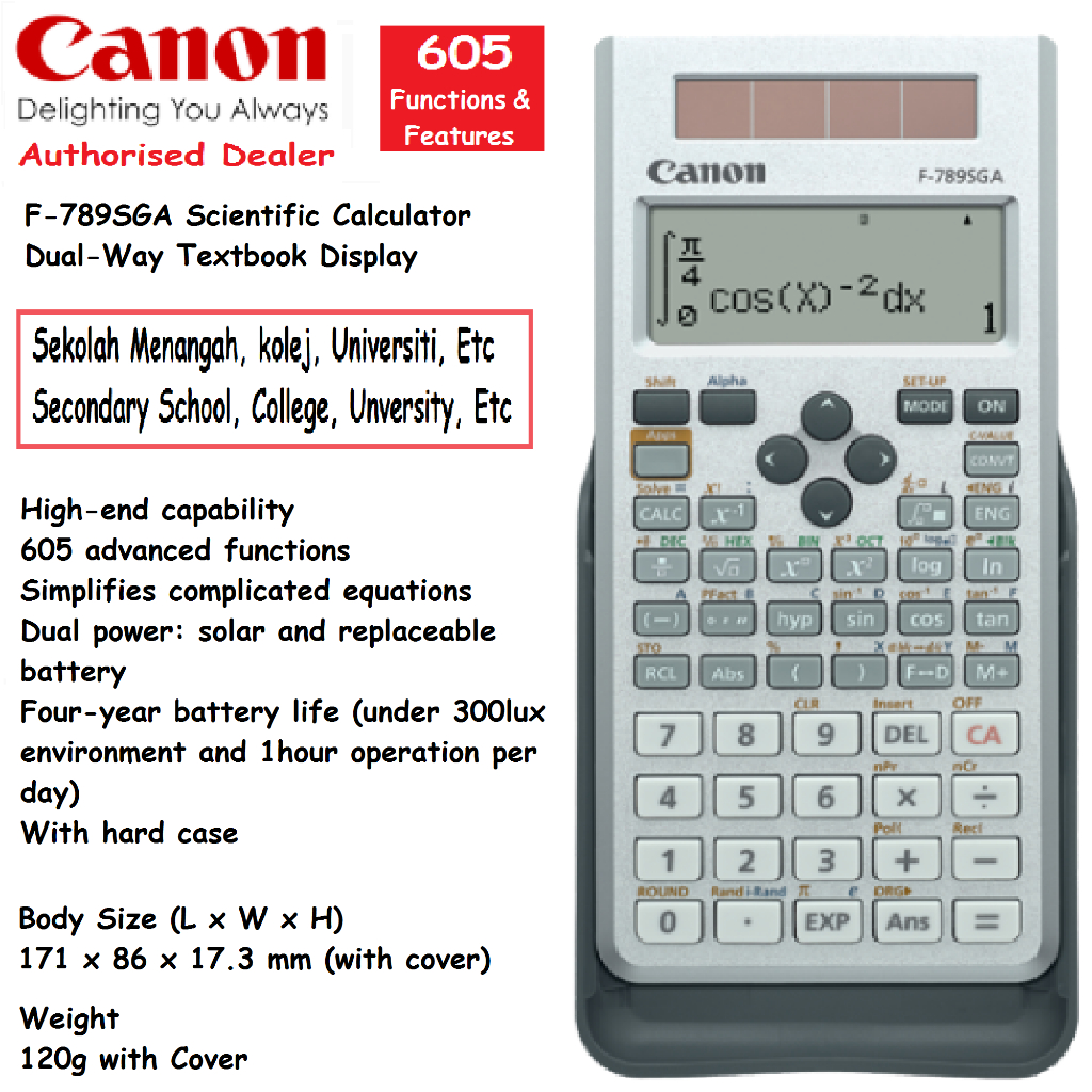 *ORIGINAL* Canon Scientific Calculator F-789SGA Same level with Casio ...