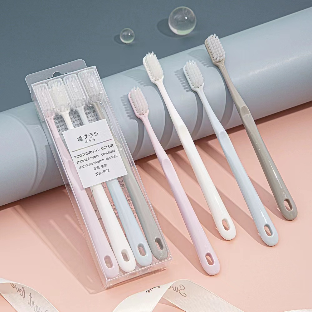 Macaron Soft Toothbrush Japanese Muji Toothbrush 4 in 1 Value Pack Oral ...