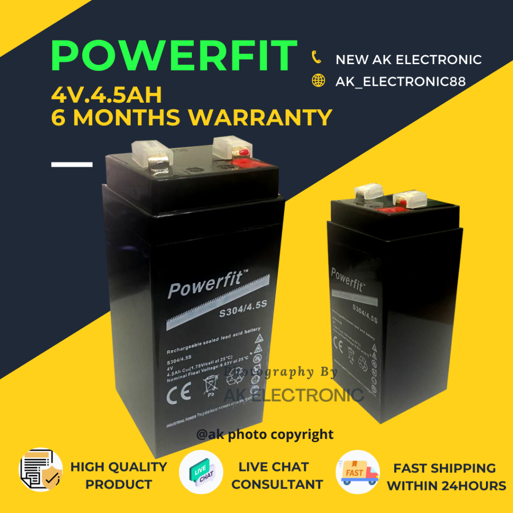Rechargeable Powerfit (S304/4S ) (S304/4.5S)4V 4.0Ah Battery Ready ...