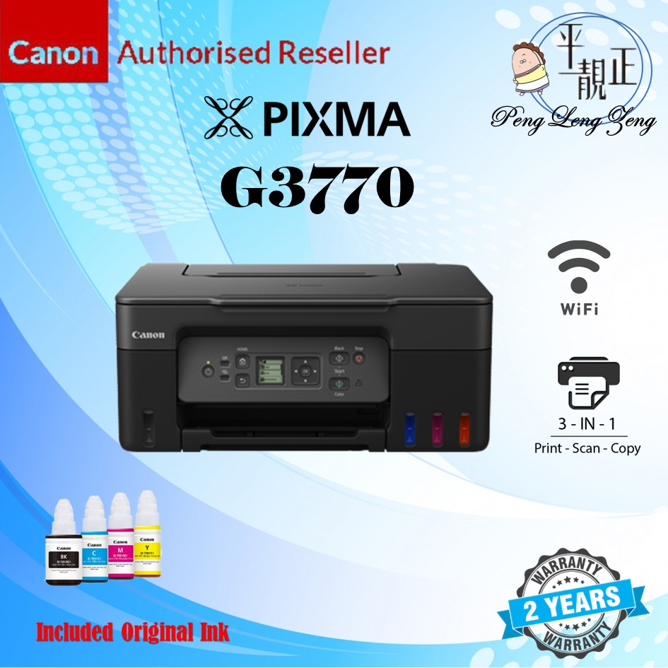 Canon PIXMA G3770 Wireless Refillable Ink Tank Printer with Low-Cost ...