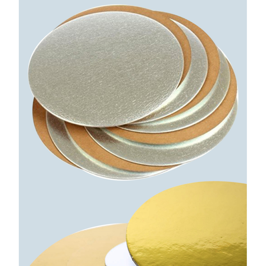 Premium Papan Kek Papan Bulat Petak Kek Gold, Silver Cake Board ROUND ...