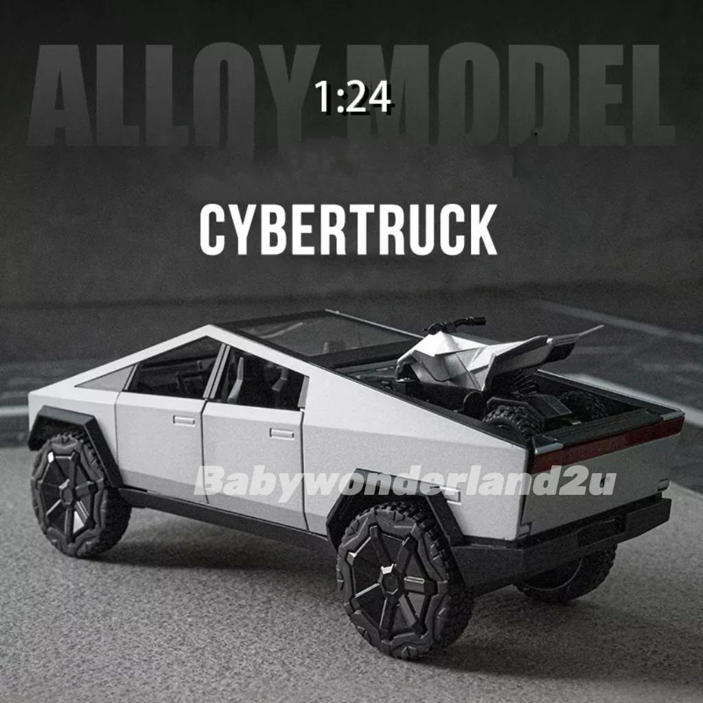 Die Cast Tesla Cybertruck Scale 1:24 Pull Back With Light And Sounds ...