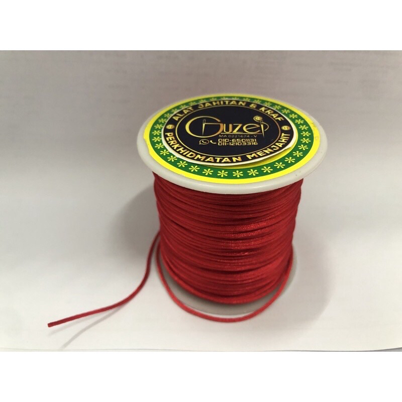 (Meter) 2 mm Chinese cord/ Tali Rumah Butang/Nylon string/Satin rattail ...