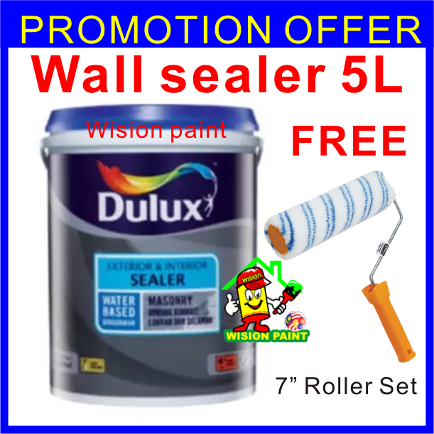 DULUX wall sealer ECO 5L WHITE ( FREE 7"ROLLER SET ) FOR WALL INTERIOR ...