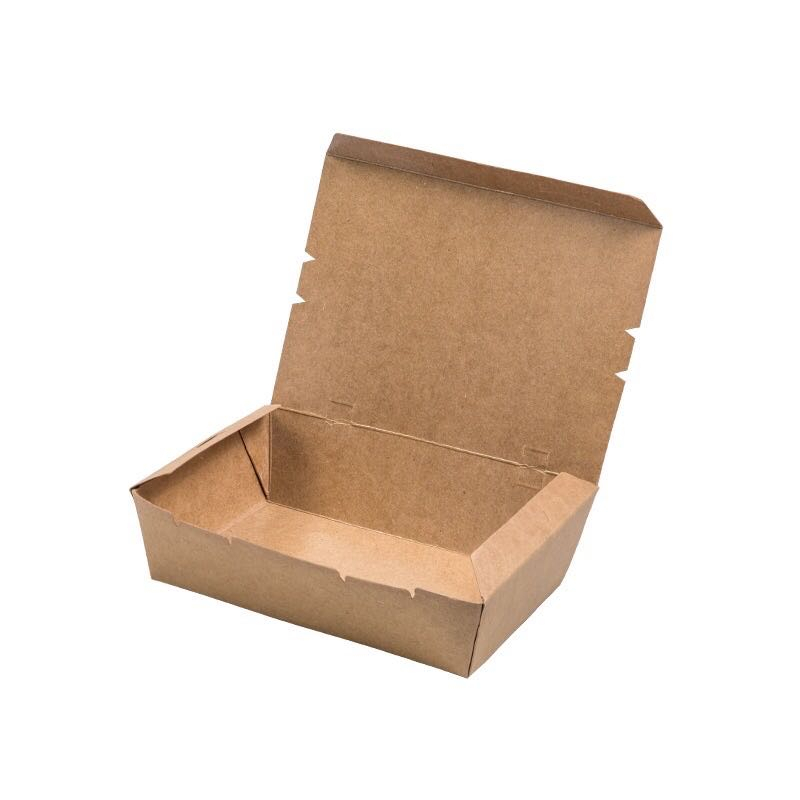 Paper Lunch Box (Kraft / White) (1 packs - 50pcs) Food Container, Take ...