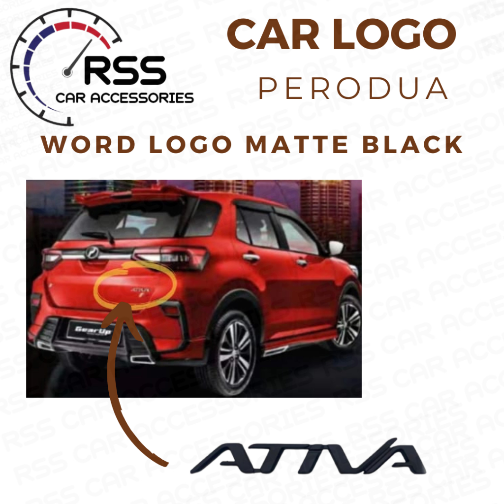PERODUA ATIVA PERODUA WORD LOGO MATTE BLACK | Shopee Malaysia