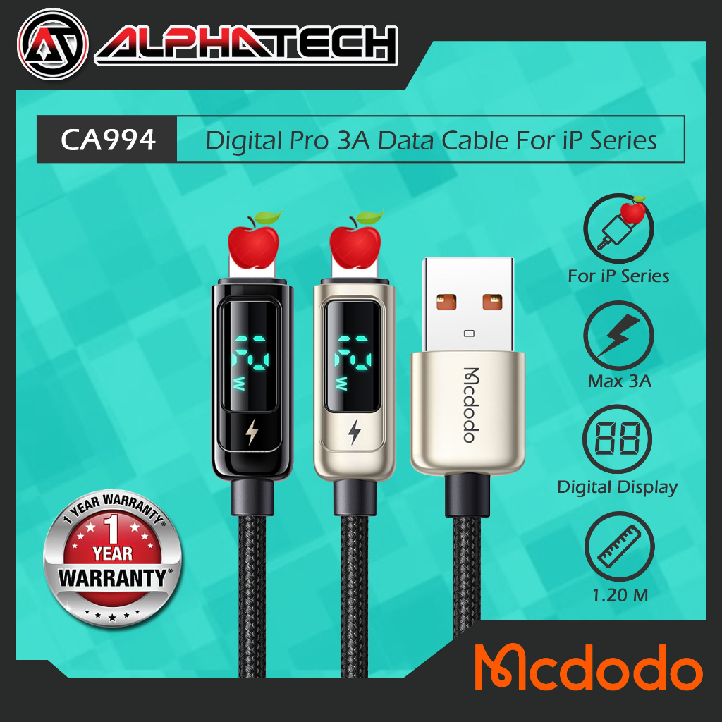 (1 Yr Warranty) Mcdodo CA994 Digital Pro Data Cable For iP Series, 3A ...