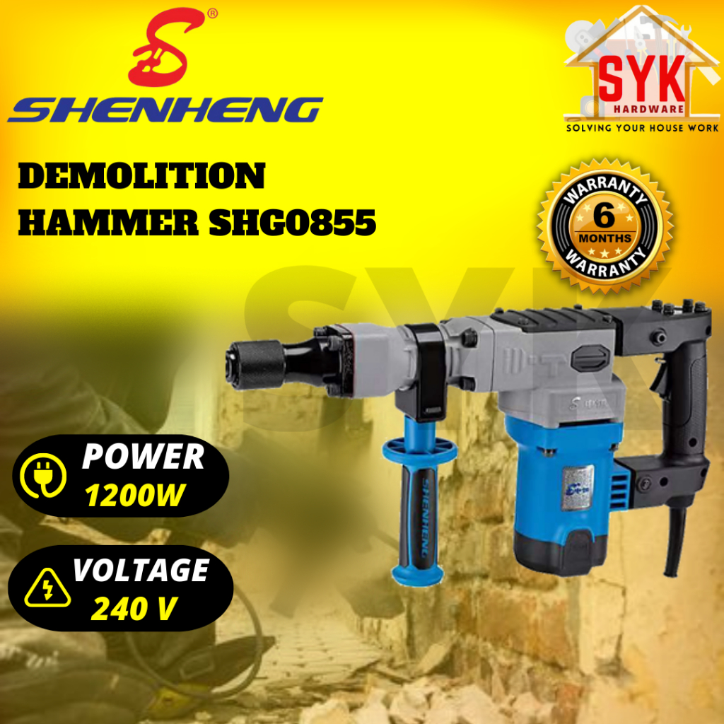 SYK ShenHeng SHG0855 Machine Demolition Hammer Power Tools Mesin Hacker ...