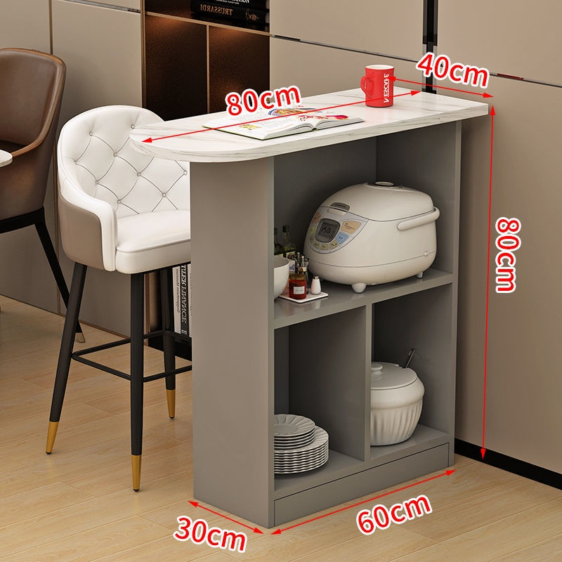 Kitchen Island Dining Table Bar Table Storage Cabinet Multilayer Shelf ...
