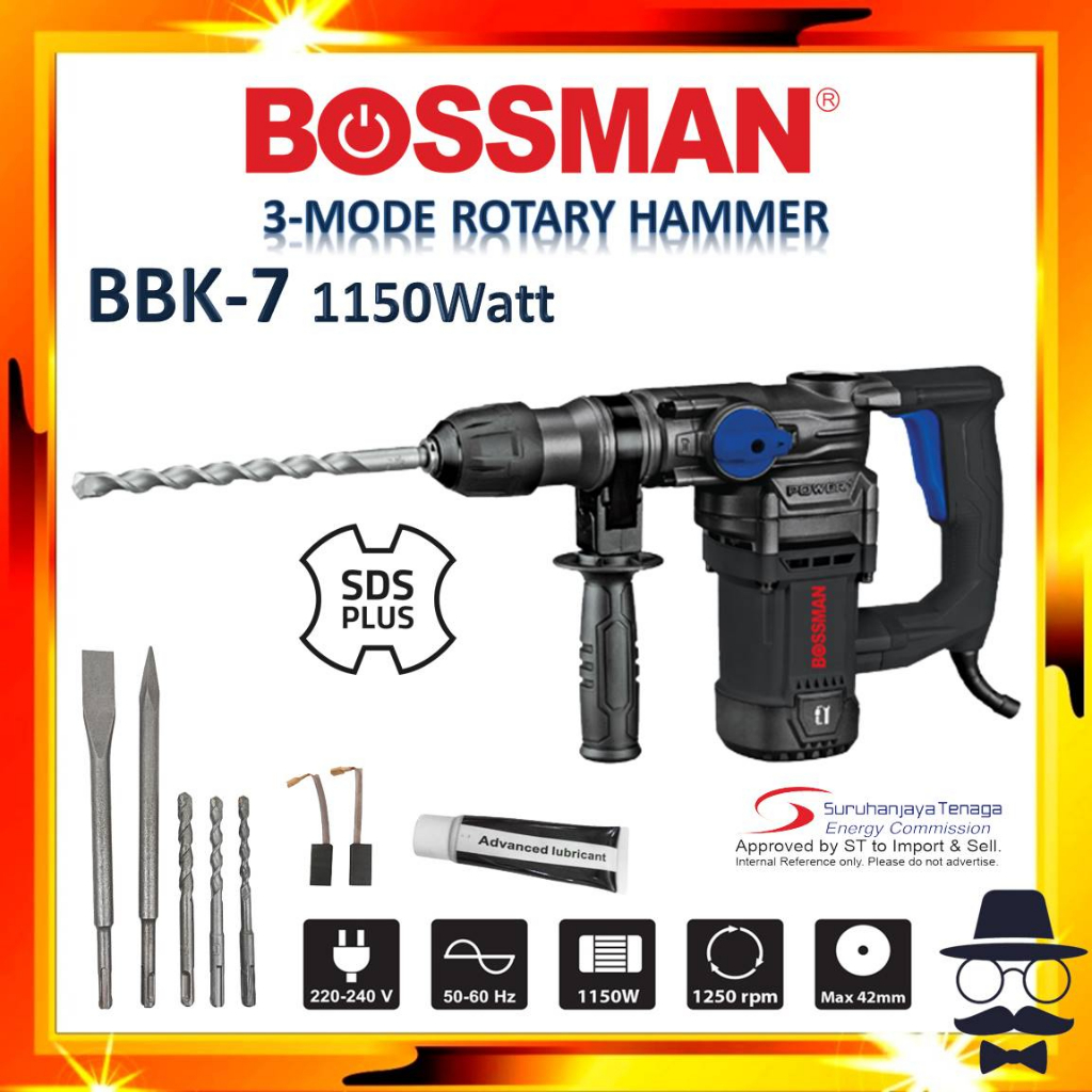 BOSSMAN BBK-7 3-Mode Rotary Hammer 1150 watt | Shopee Malaysia