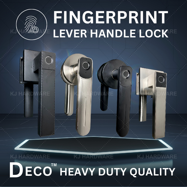 "DECO" Fingerprint Lever Handle Lock Stainless Steel / Matt Black ...