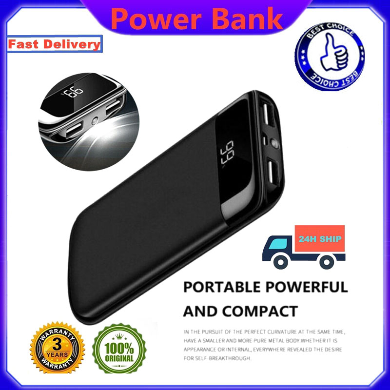 1000000mahpowerbank Comes with 2 cables Portable Mirror Screen Power ...