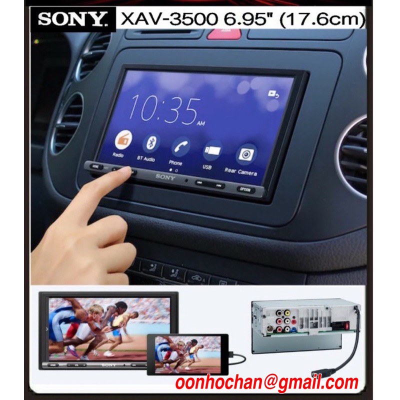 SONY CAR PLAYER 6.95” (17.6CM) - SONY XAV-3500 BLUETOOTH MEDIA RECEIVER ...