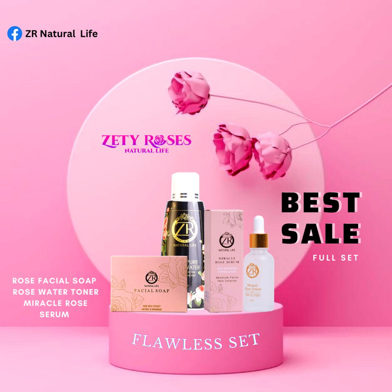 Zety Roses HOT DEAL Flawless Set Skincare Pakej JIMAT Facial Soap ...