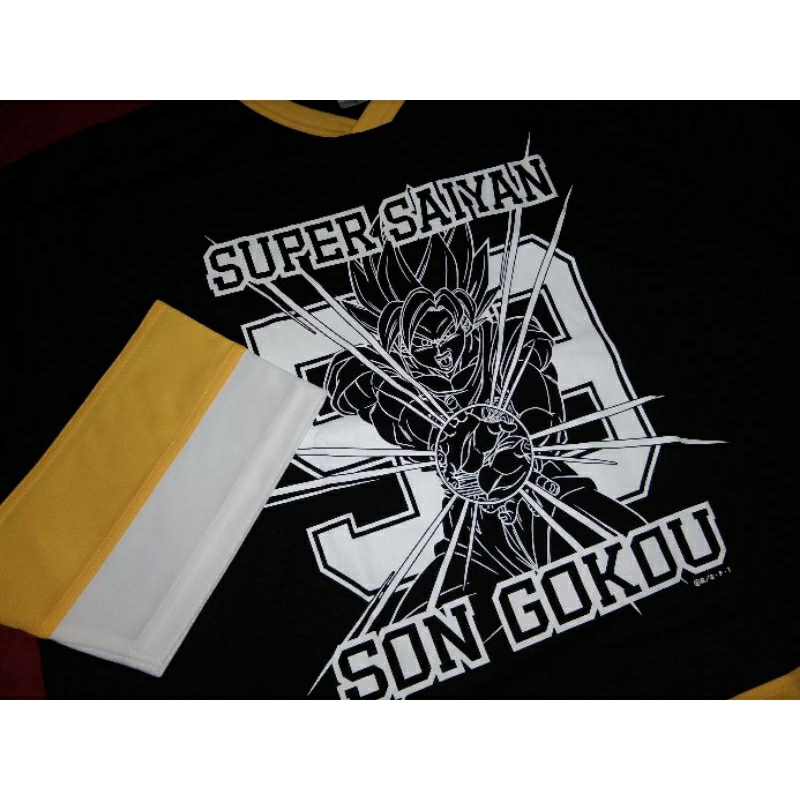 NEW Dragon Ball Ss Goku NFL jersey tshirt 🏒 Japan Gold Toei Sticker 💯 ...
