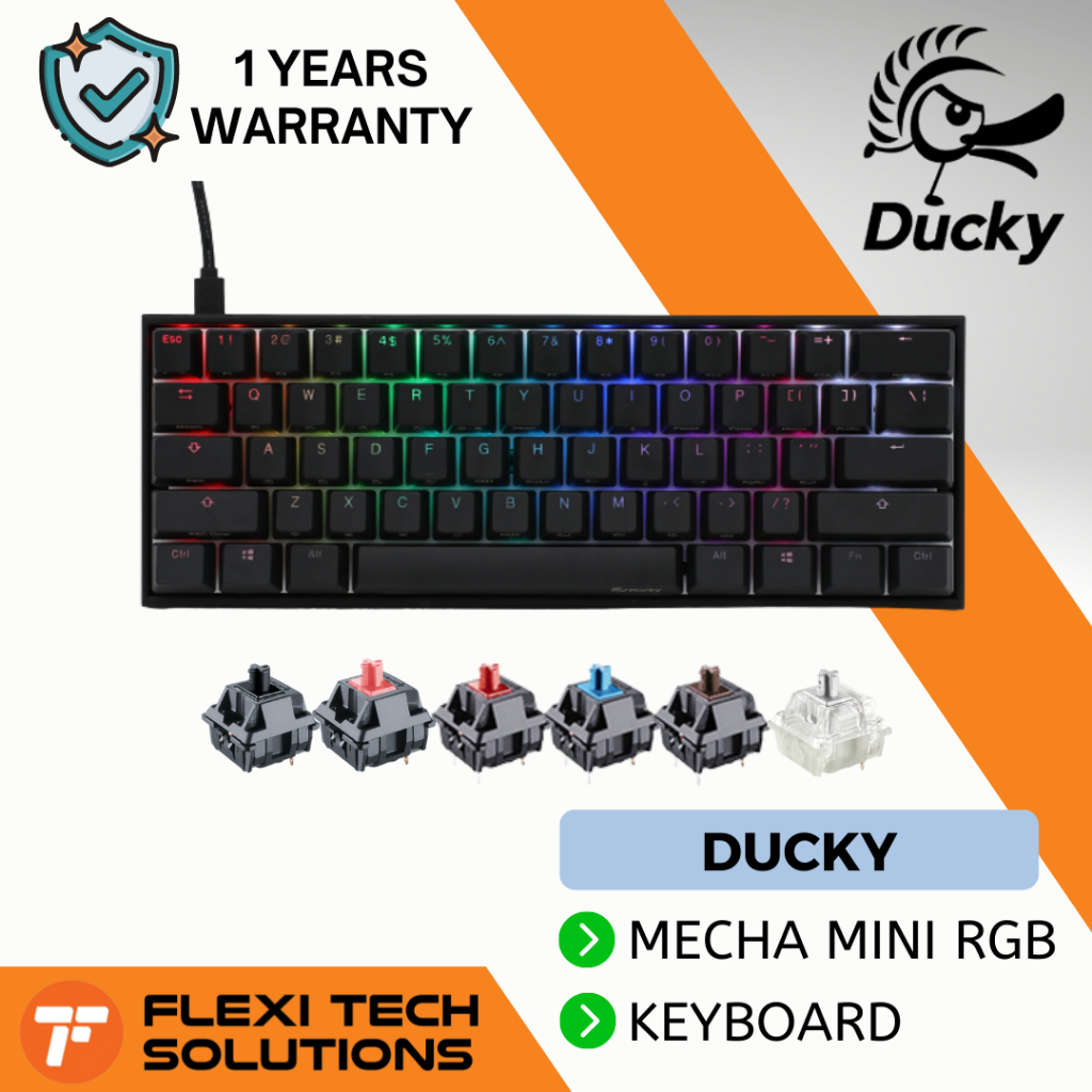 Flexi Tech DUCKY MECHA MINI RGB PBT Mechanical Keyboard Wired | Shopee ...