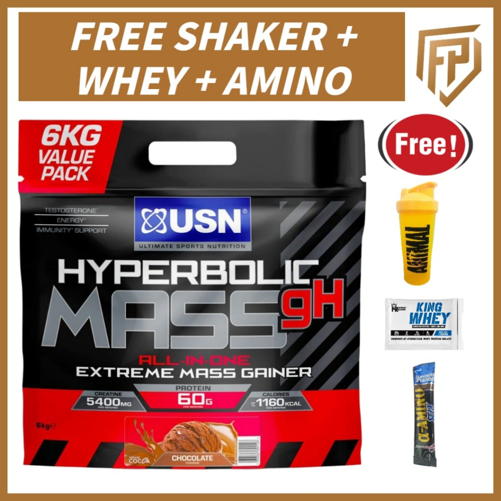 Usn Hyperbolic Mass gH Extreme Weight Gainer Protein Powder 6kg (Free ...
