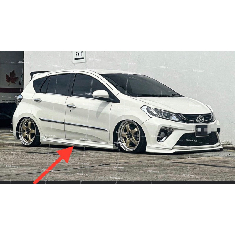🔥Perodua Myvi (3rd Gen) 2018 PU Rubber Bodykit SIDE Skirting Gear Up NO ...