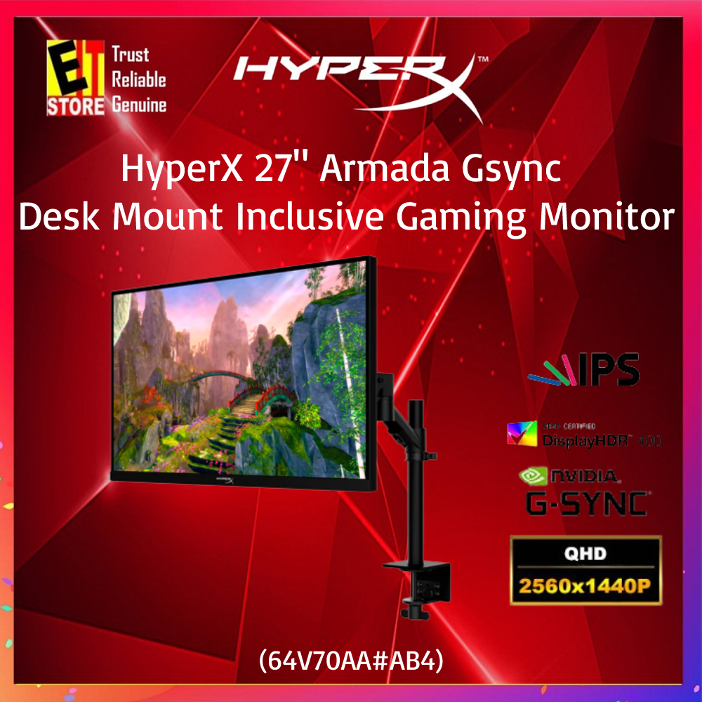 HyperX 27" Armada IPS QHD 165Hz 1ms Gsync Desk Mount Inclusive Gaming ...