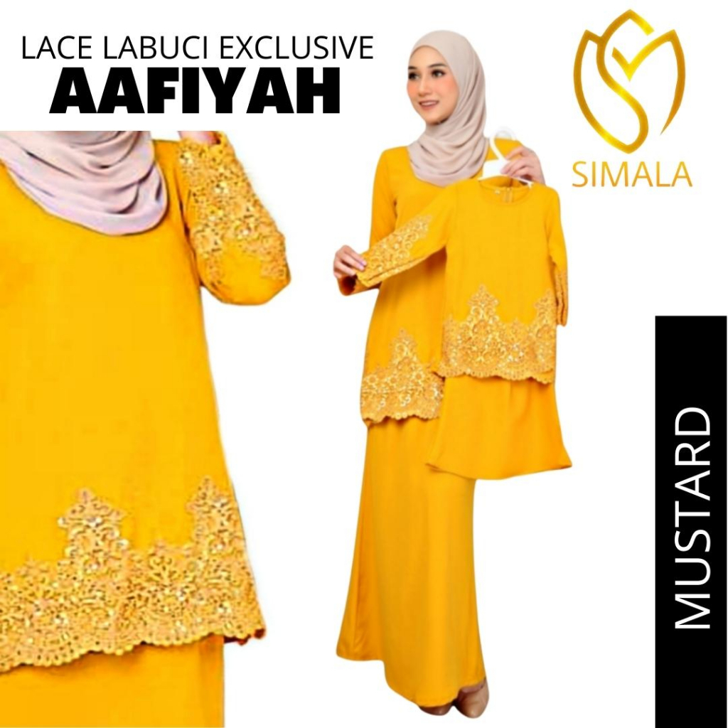 Raya 2024 (DEWASA)AAFIYAH Kurung Lace Labuci Exclusive -Baju Raya ...