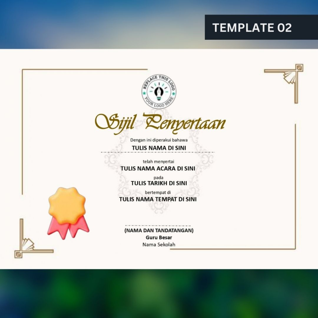 [Powerpoint] Template Sijil Certificate Template Editable Powerpoint ...