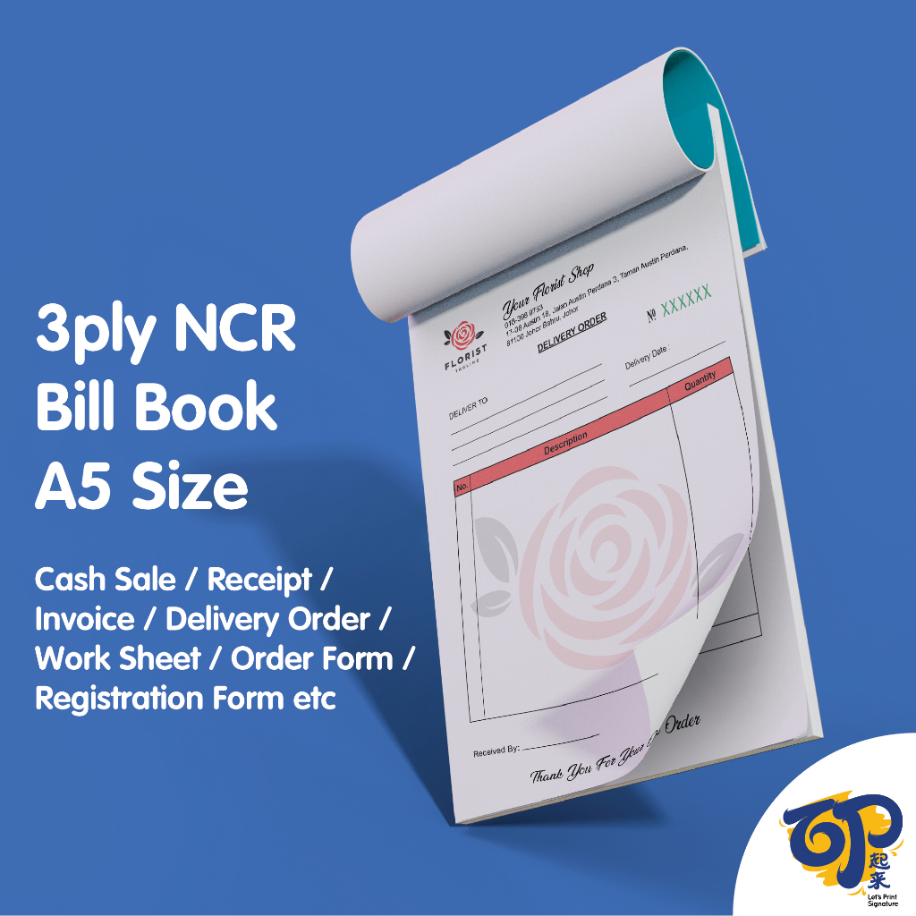 Printing 3ply NCR Bill Book A5 Size 145x210mm Invoice | Minimum 10bks ...