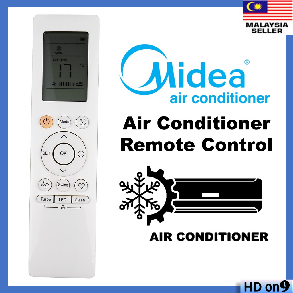 MIDEA Air Cond Aircon Aircond Remote Control Replacement (RG10B ...