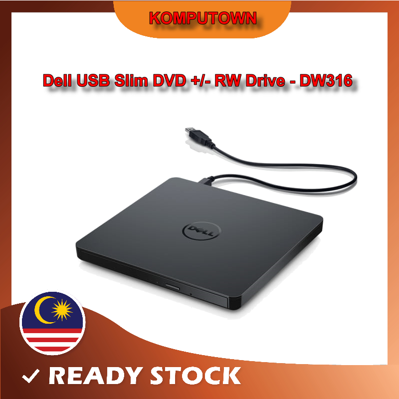 Dell USB Slim DVD +/- RW Drive - DW316 External DVD Writer burner for ...