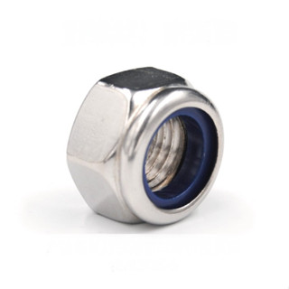 Hexagon Flange Nut 304 Hex Nat Stainless Steel Washer Nut Nylon Lock Nut m3 m4 m5 m6 m8 m10 m12 ...