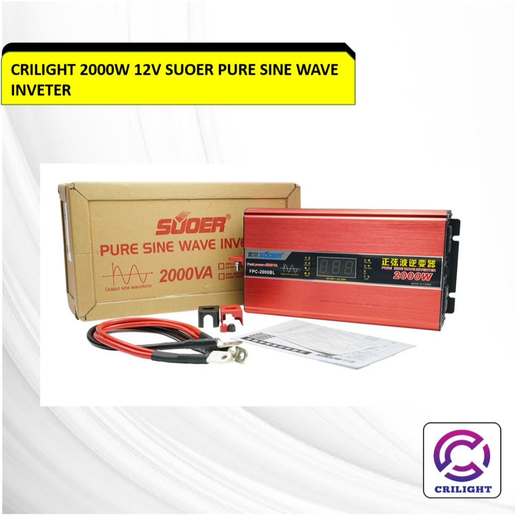 Crilight SUOER Pure Sine Wave Inveter 2000W 12V House Power System ...