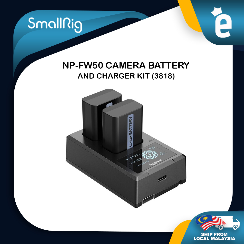 SmallRig NP-FW50 Battery Charger Set for Sony NP-FW50 Battery, Double ...