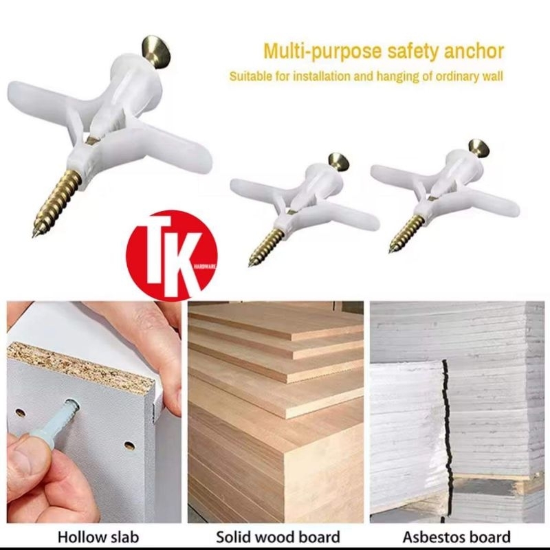 Heavy Duty Partition Wall Plug Butterfly Wall Plug Plaster Ceiling PVC ...