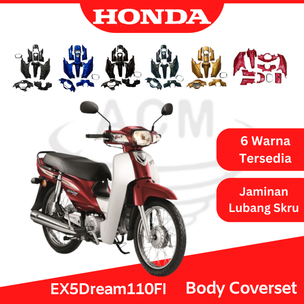 Honda EX5 Dream 110 FI Fuel injection Full Body Cover Set Coverset Bodyset Caver Kaver EX5Dream ...