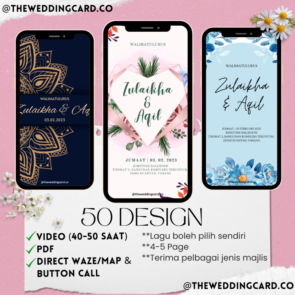 Kad Kahwin Digital | E-Card Wedding Invitation | Video Jemputan Kahwin | Digital Invitation ...
