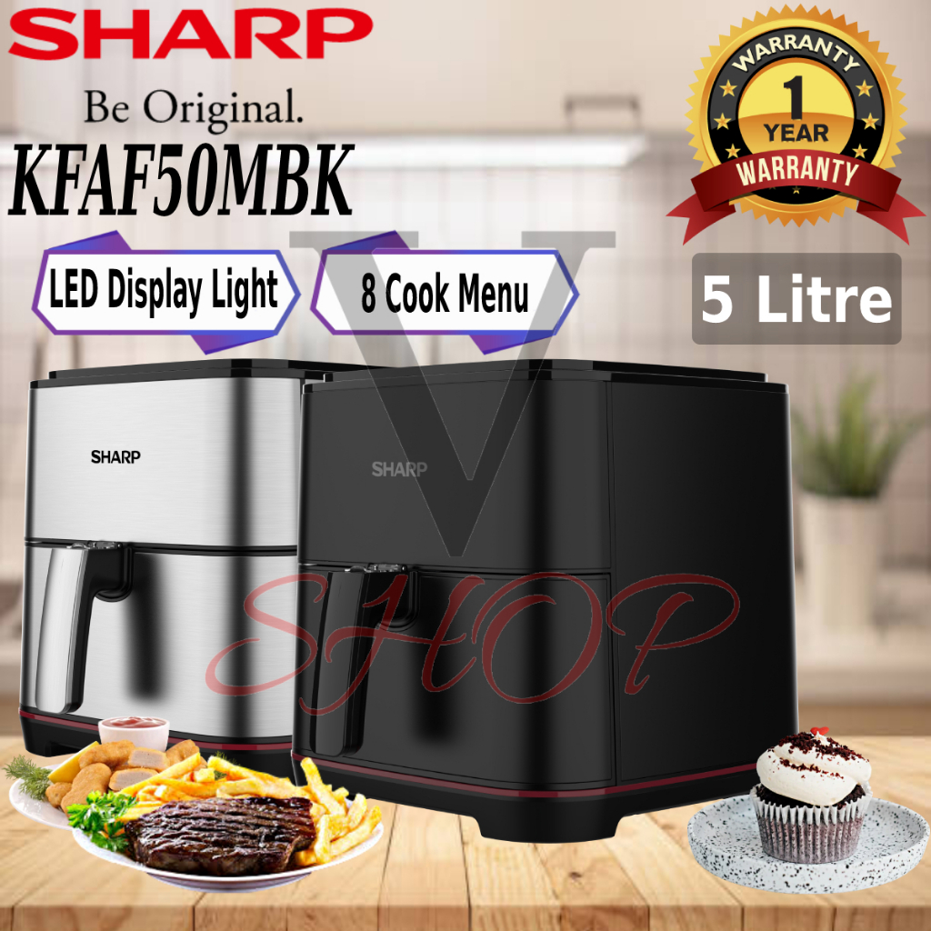 SHARP 5L AIR FRYER KFAF50MBK / KFAF50MST // SHARP 7L AIR FRYER ...