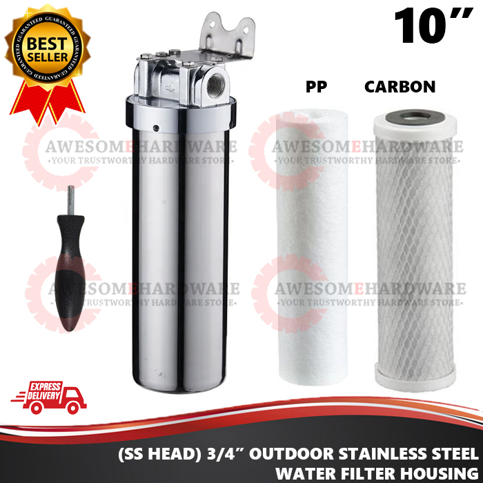 (SS HEAD) 10" STAINLESS STEEL WATER FILTER HOUSING CTO FULLY STAINLESS ...