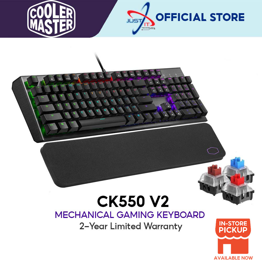 Cooler Master Ck550 V2 Full RGB Mechanical Gaming Keyboard & Wrist Rest ...