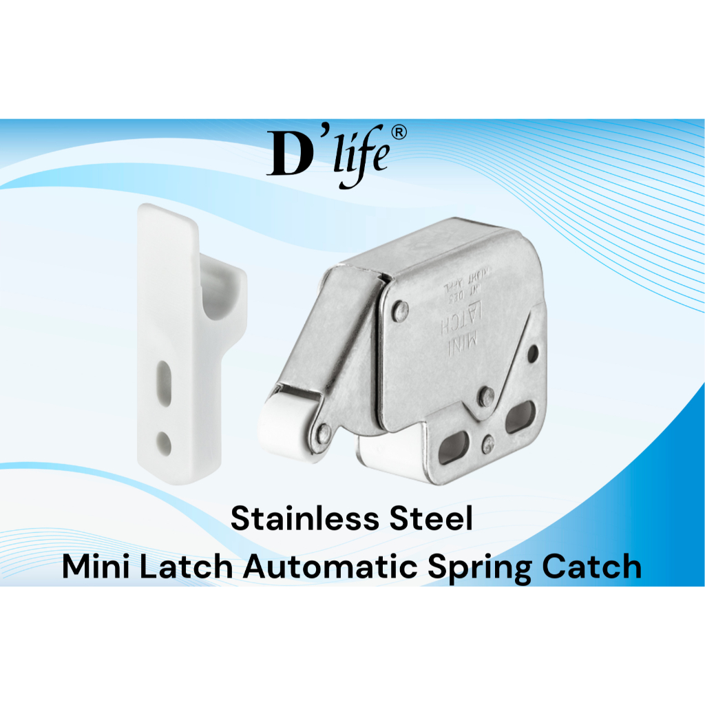 D'Life Stainless Steel Mini Latch Automatic Spring Catch Lock for ...
