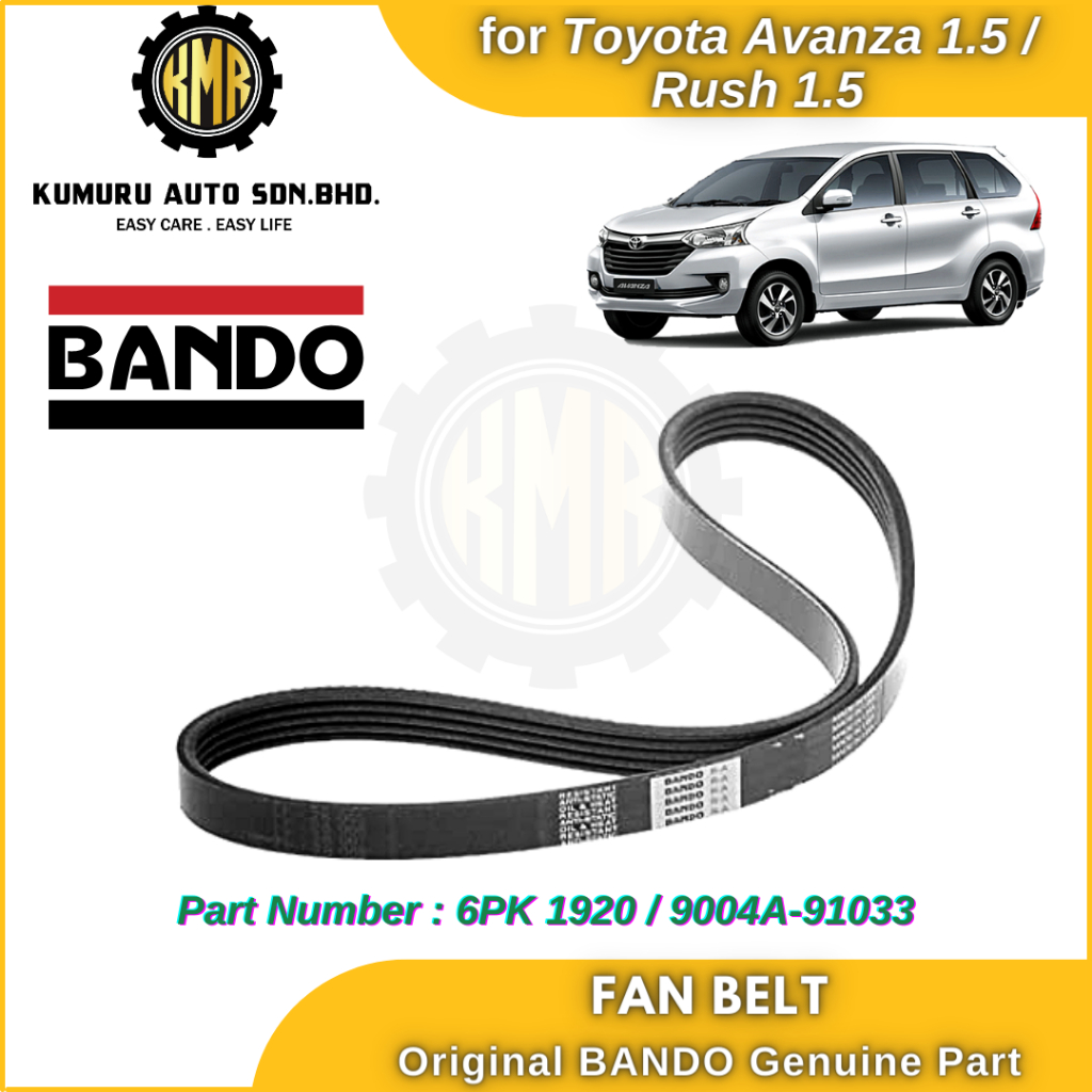 (1@pc) Original BANDO Alternator Fan Belt Aircond Belt Toyota Avanza ...