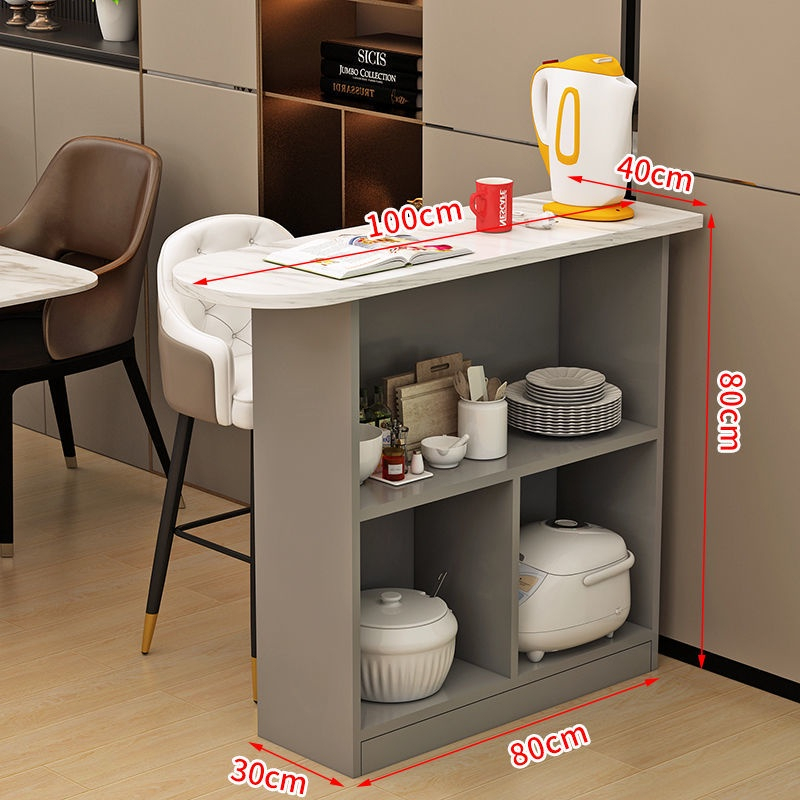 Kitchen Island Dining Table Bar Table Storage Cabinet Multilayer Shelf ...