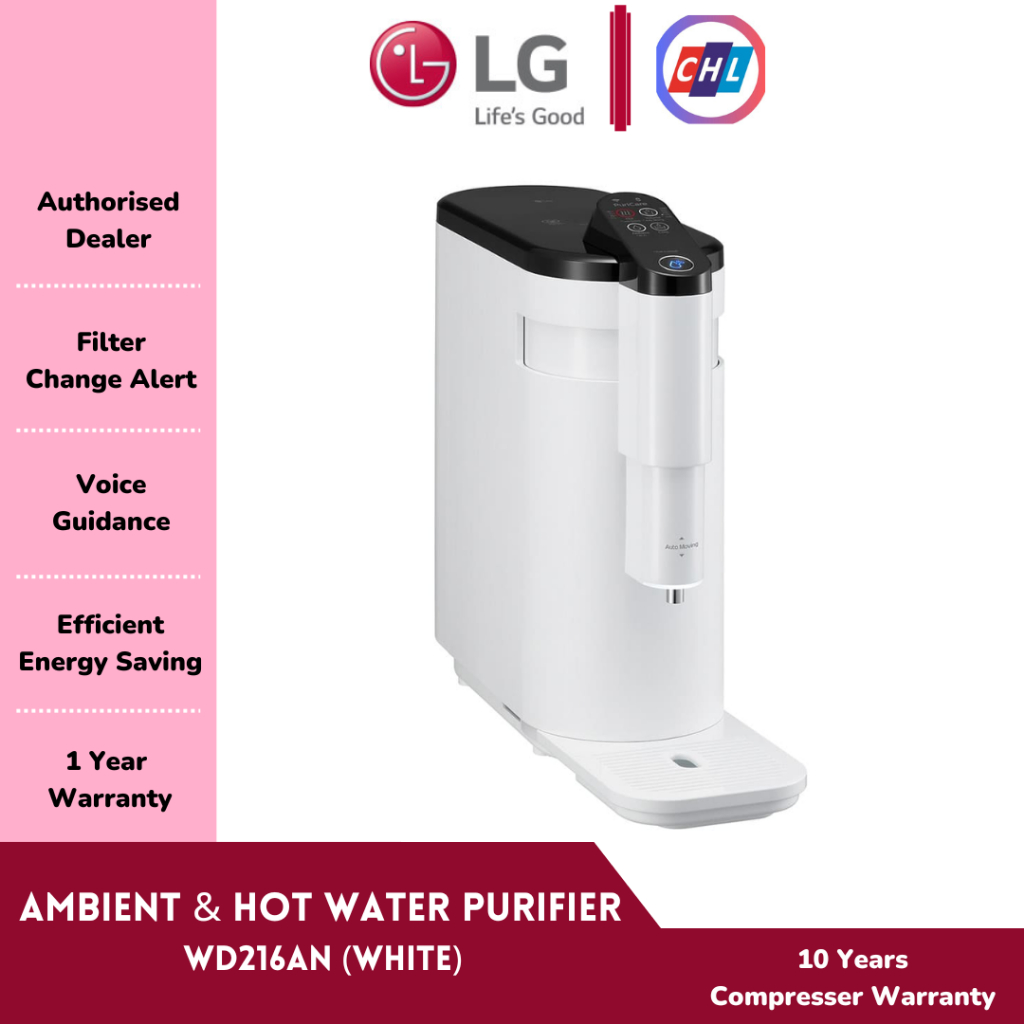 LG PuriCare Self-Service Tankless Water Purifier with 4-Stage Filtration Hot/Ambient [WD216AN ...