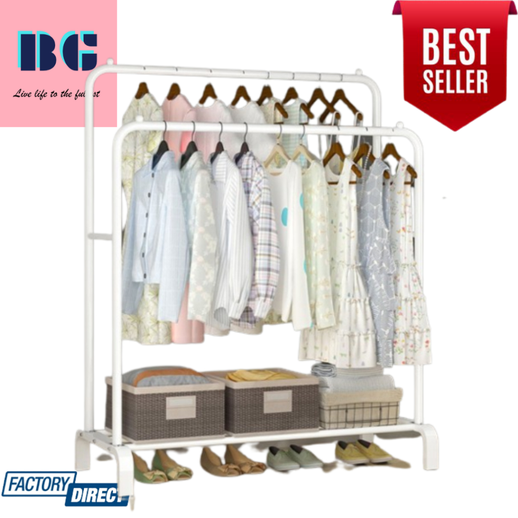 Ready Stock Single Double Pole Strong Steel Structure Laundry Rack ...