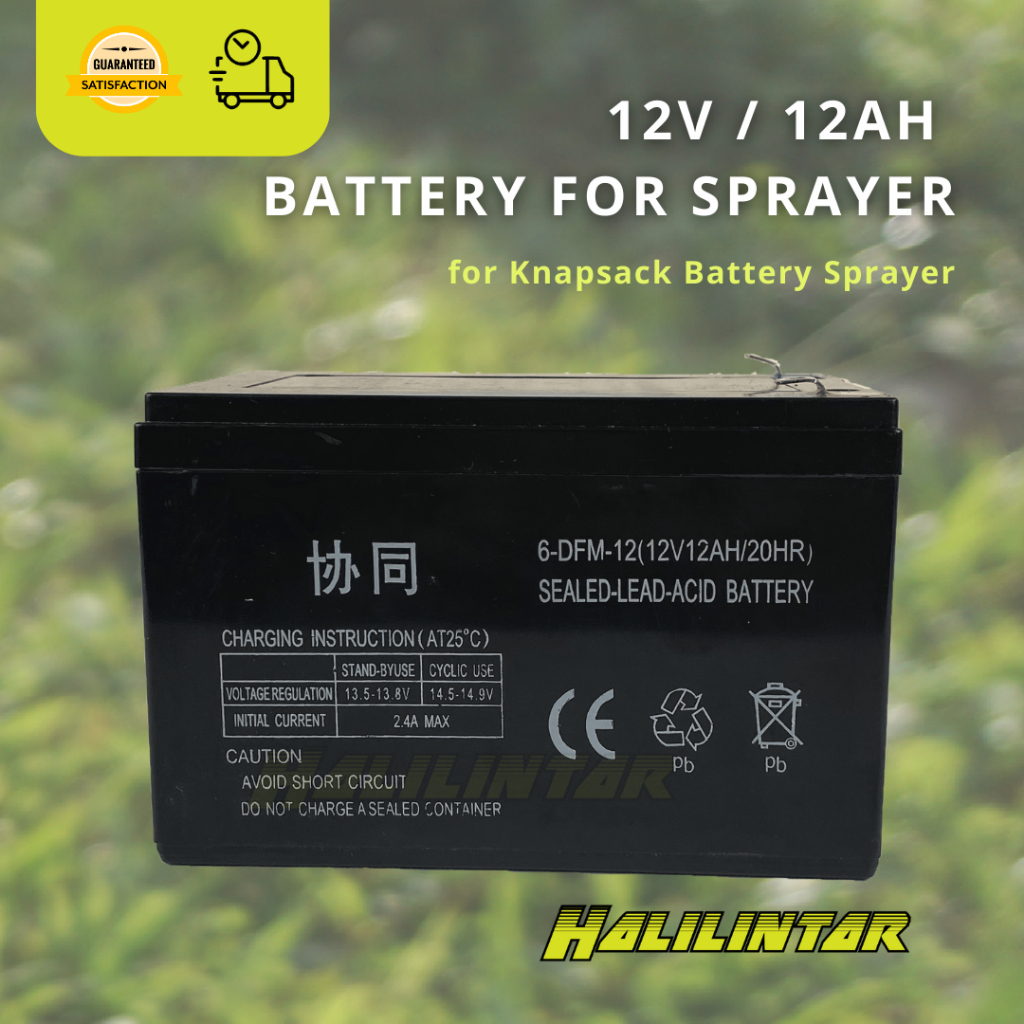 12 V 10 Ah Rechargable Lead Acid Battery For Knapsack Sprayer / Bateri ...