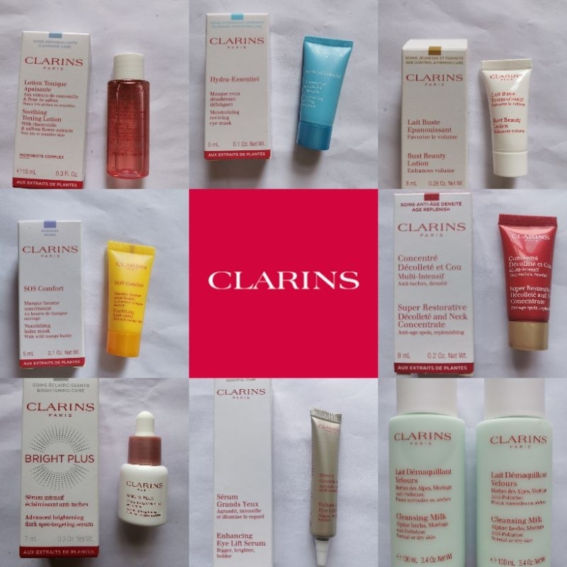 Authentic Clarins Assorted Skincare Trial and Travel Sample | Shopee ...