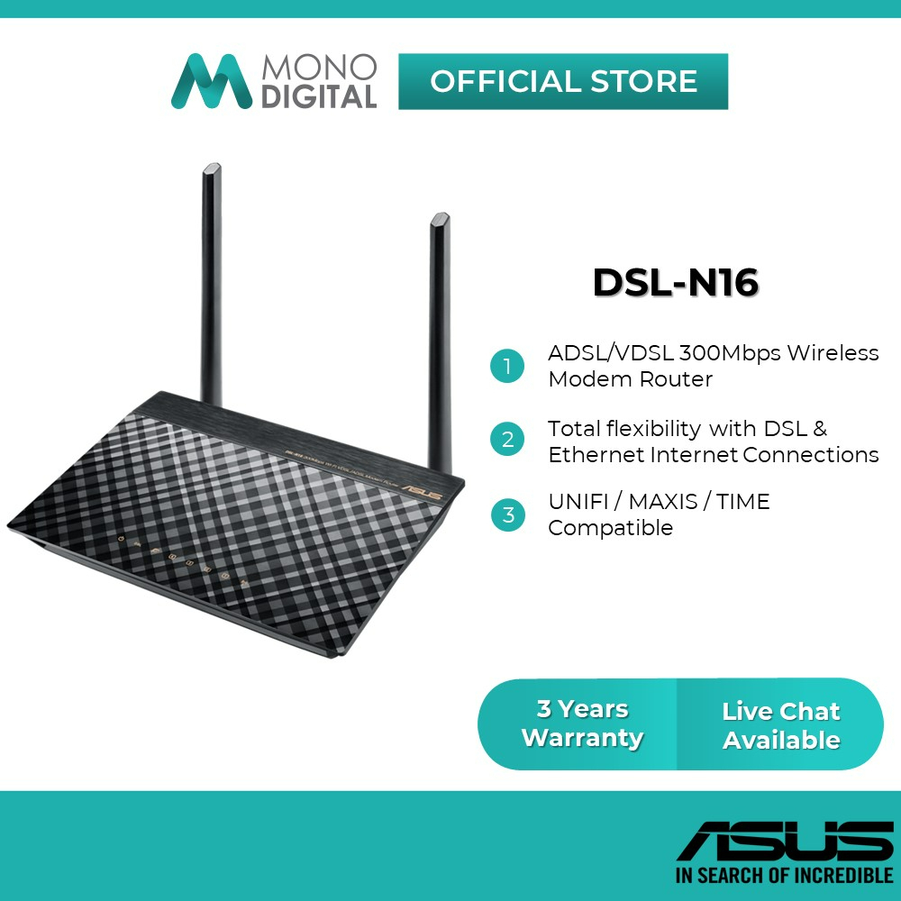 ASUS DSL-N16 Wifi Router 300Mbps Wireless Router | Shopee Malaysia