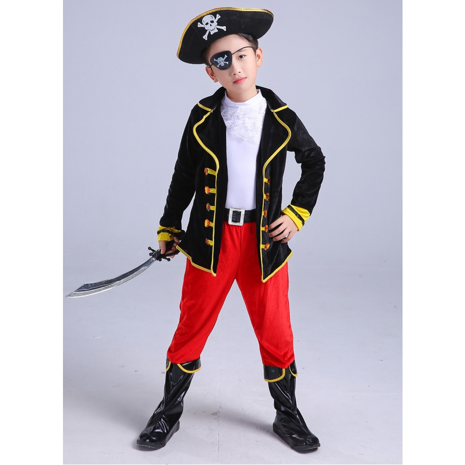 Kid Halloween Pirate Captain Costume King Prince Sword Specter | Shopee ...
