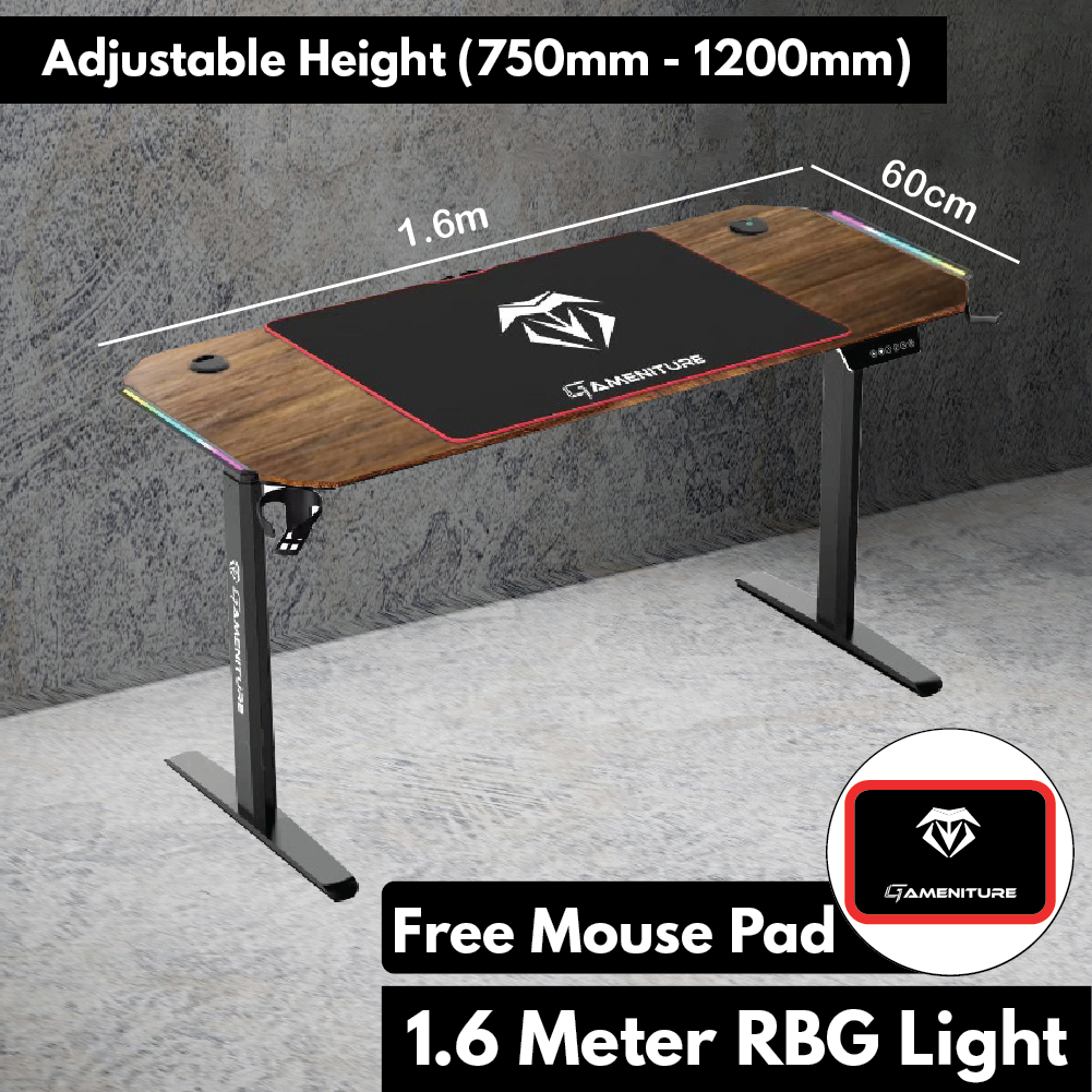 Height Adjustable Table Gaming Standing Desk RGB Smart Gaming table ...