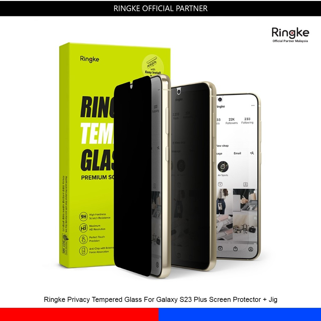 Ringke Privacy Tempered Glass For Galaxy S23 Plus Screen Protector ...